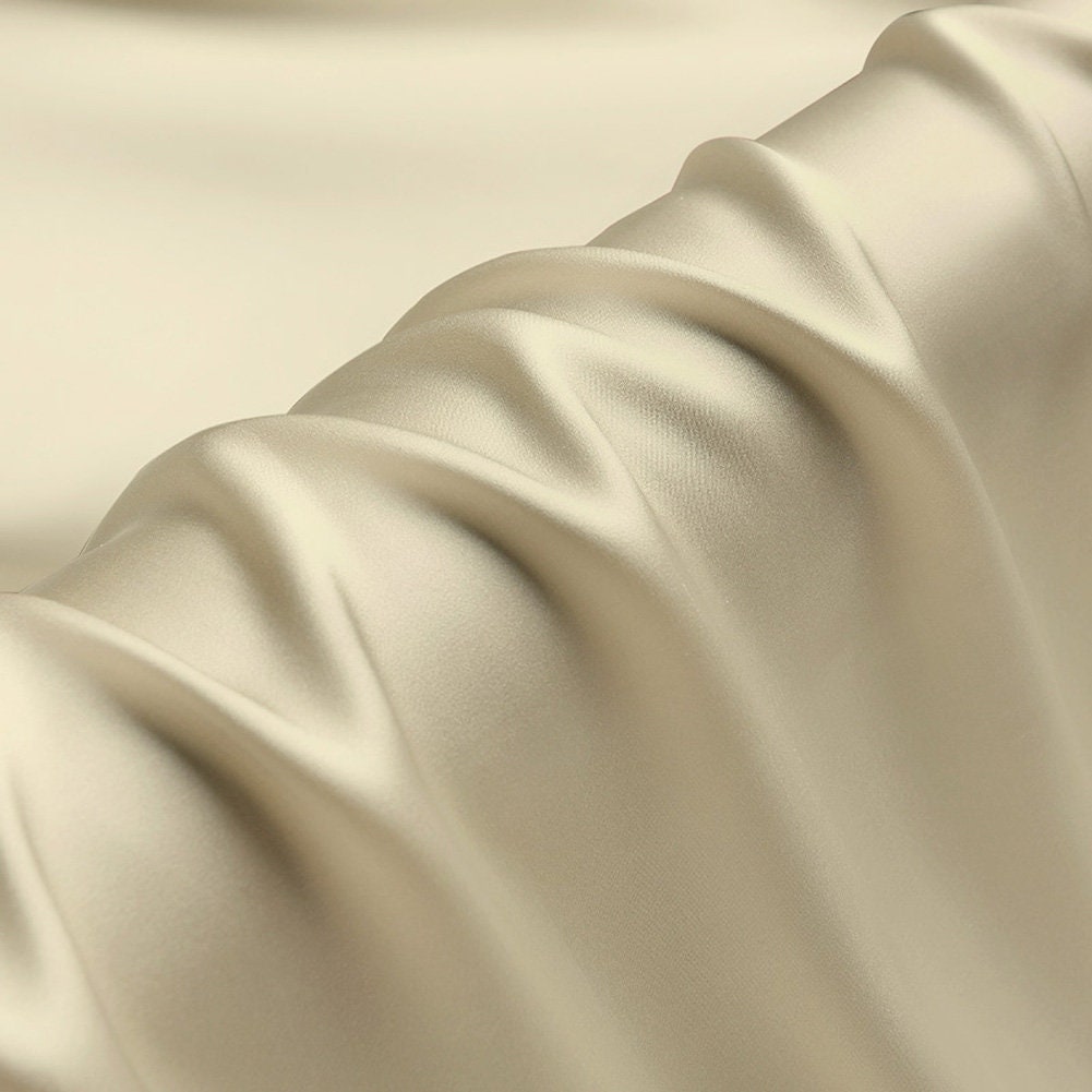 Pure Color Silk Light Camel Charmeuse Fabric-100% Pure Cotton Solid ...
