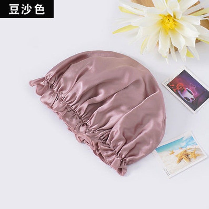 100% Mulberry Silk Hair Nightcap Satin Elastic Band Nightcap - Etsy