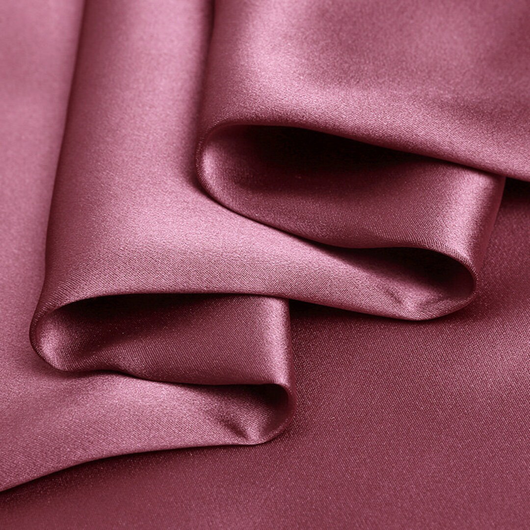 Pure Color Silk Silver Red Fabric Stretch Silk Satin Designer Fabric by ...