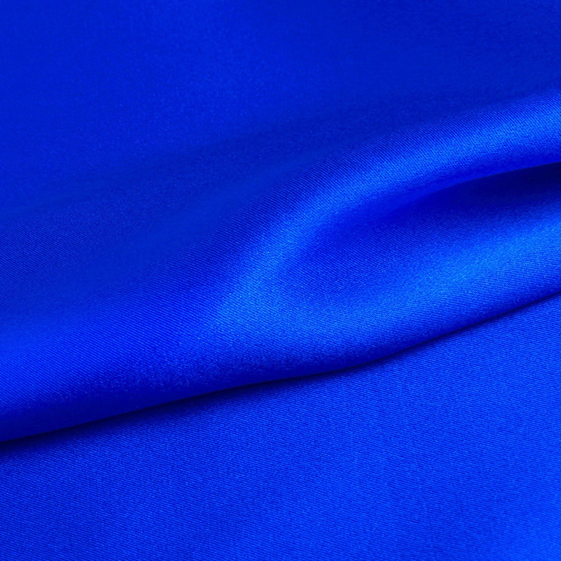 Pure Color Silk Bright Blue Fabric Stretch Silk Satin Designer - Etsy