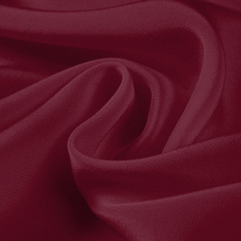 Pure Silk Red Wine Color Fabric 100% Silk Crepe De Chine - Etsy