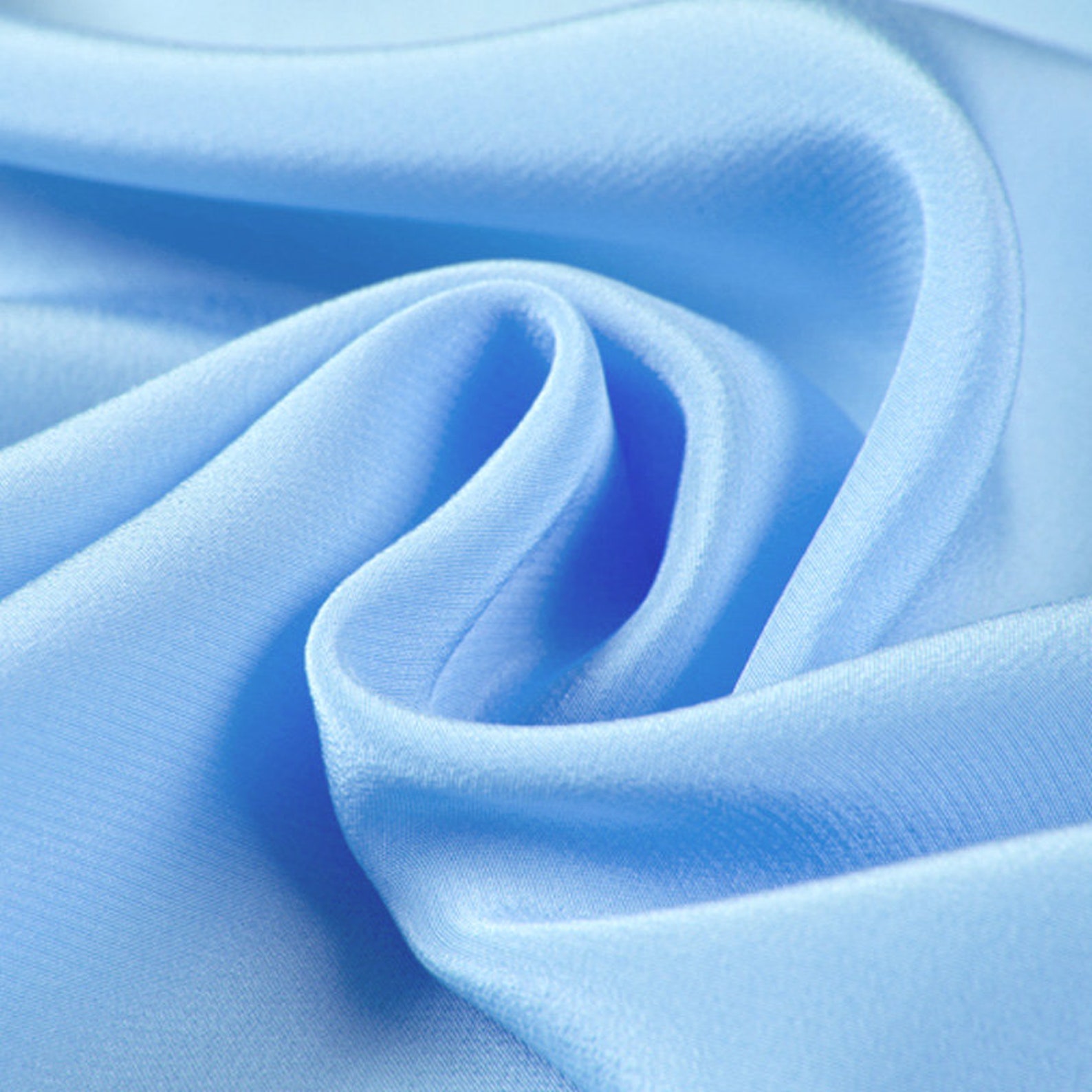 Pure Silk Light Blue Fabric 100% Silk Crepe De Chine Fabric Width 44 ...