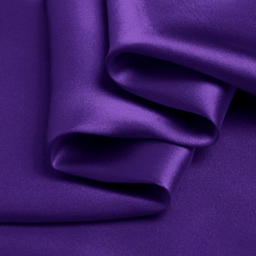 Pure Color Silk Purple Fabric Stretch Silk Satin Designer Fabric by the ...