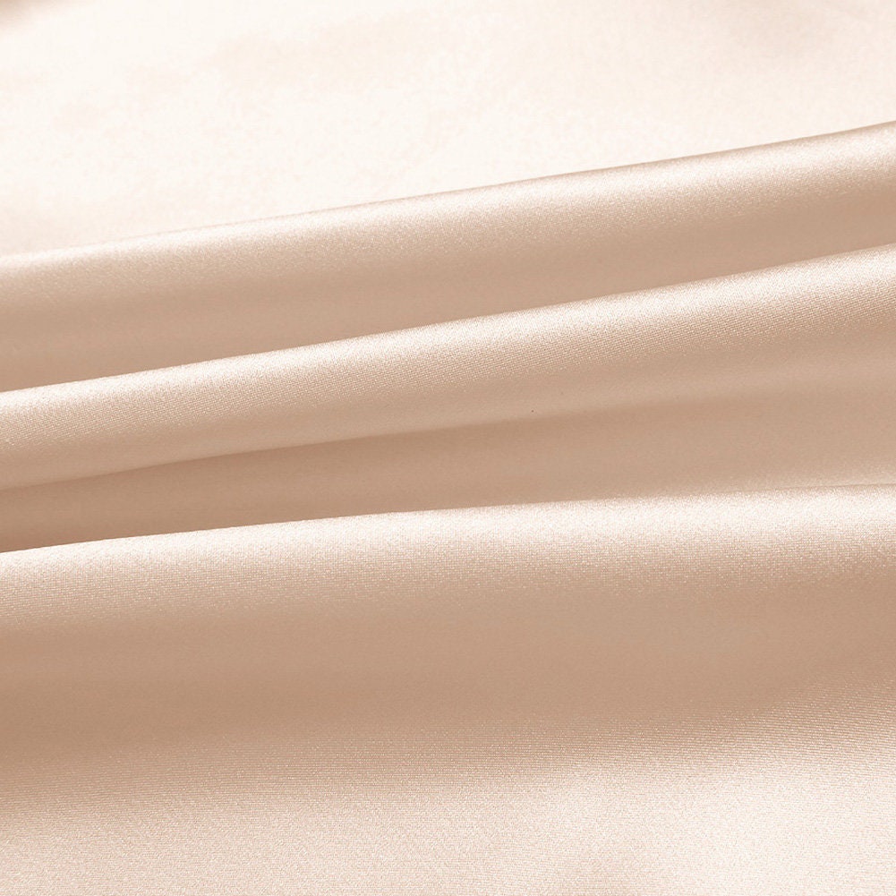 Pure Color Silk Light Flesh Color Fabric Stretch Silk Satin Designer ...