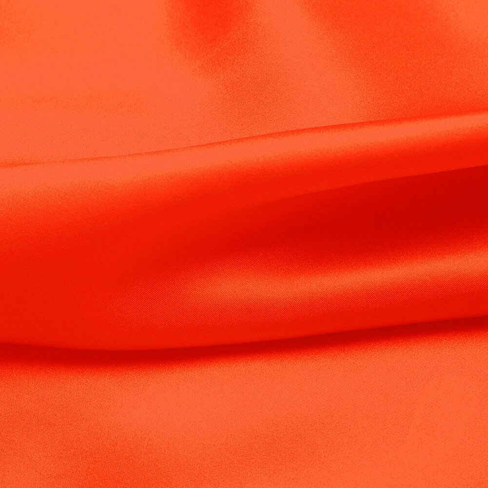 Pure Color Silk Orange Red Fabric Stretch Silk Satin Designer - Etsy UK