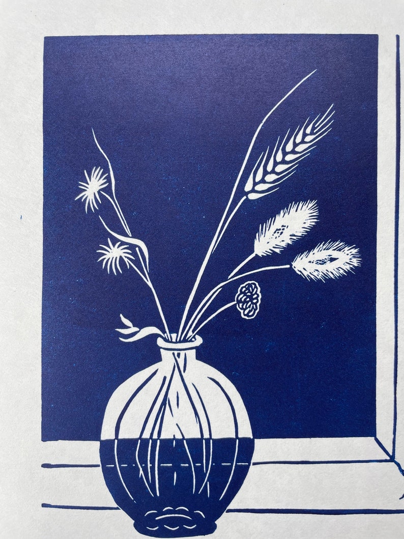 Bunny Tails & Corn Original Lino Print Signed Dated - Etsy