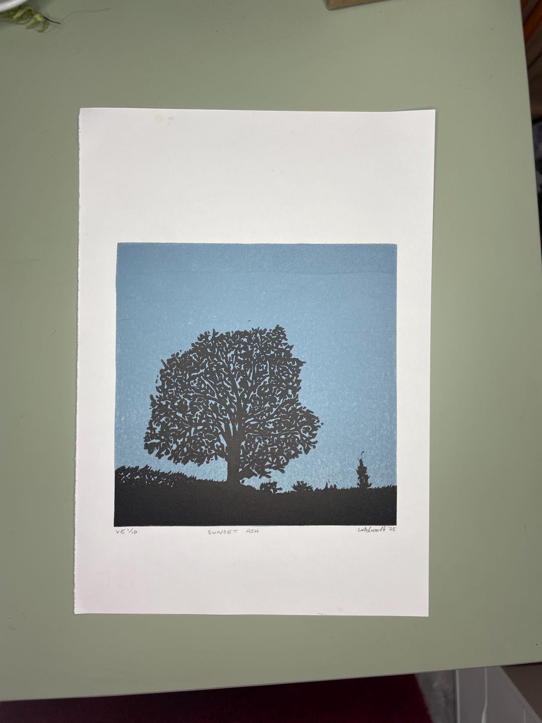 Sunset Ash Original Lino Print - Varied Edition - Etsy