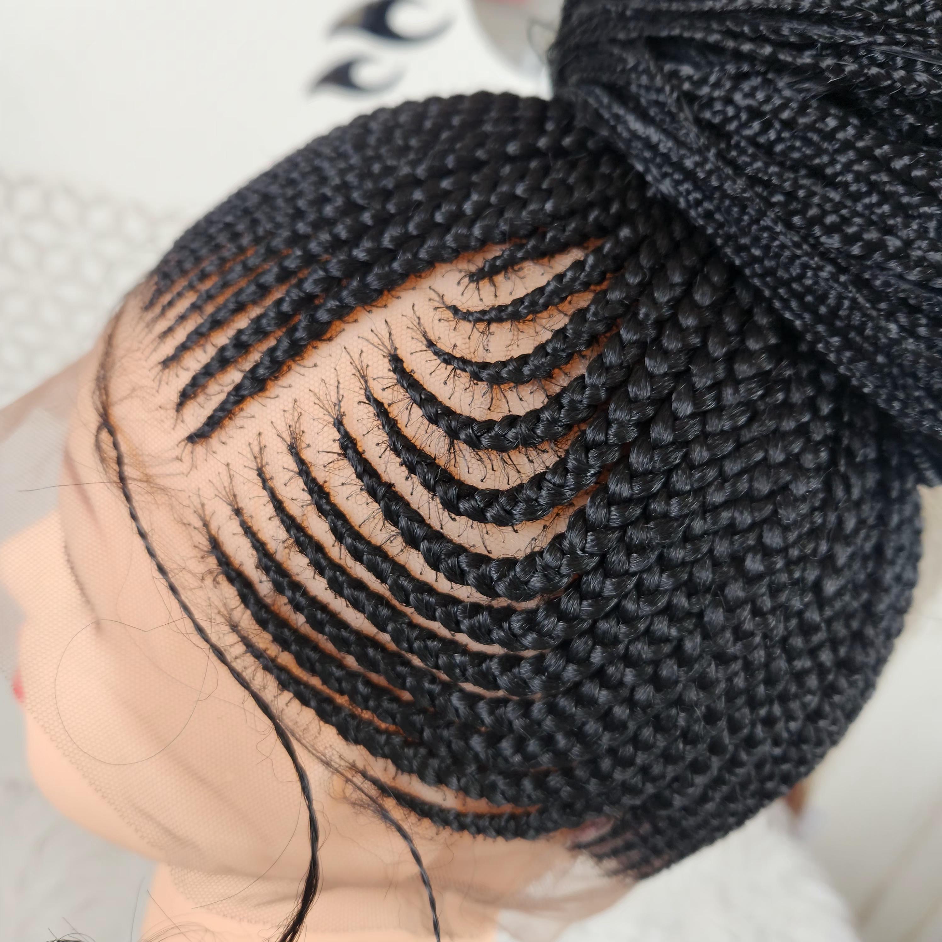 Lightweight Handmade Cornrow Wig, Black Full Lace, Easy to Install, 36 ...