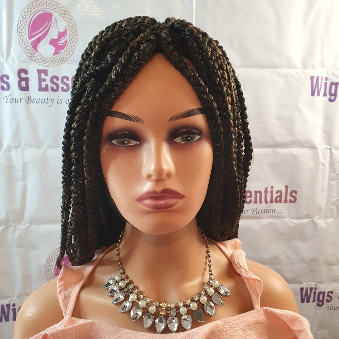 Laura Brown Crochet Box Braid With Blonde Curls at the Tip, Two Toned Eight, Ombre Wig, Black ...