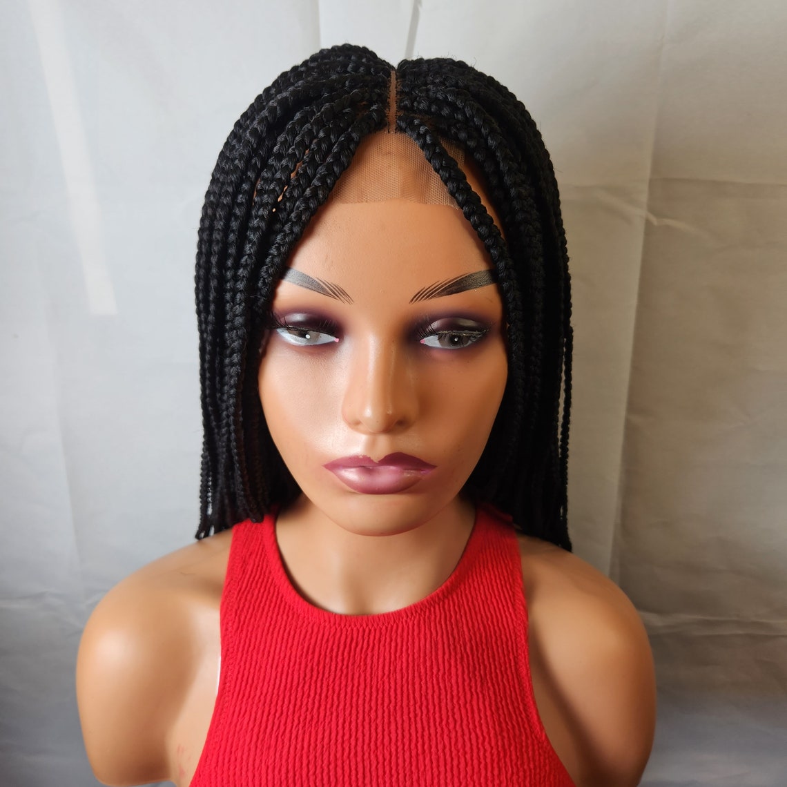 Daisy Box Braid for Black Women. Braided Wig, Handmade Wig, Twisted Wig ...