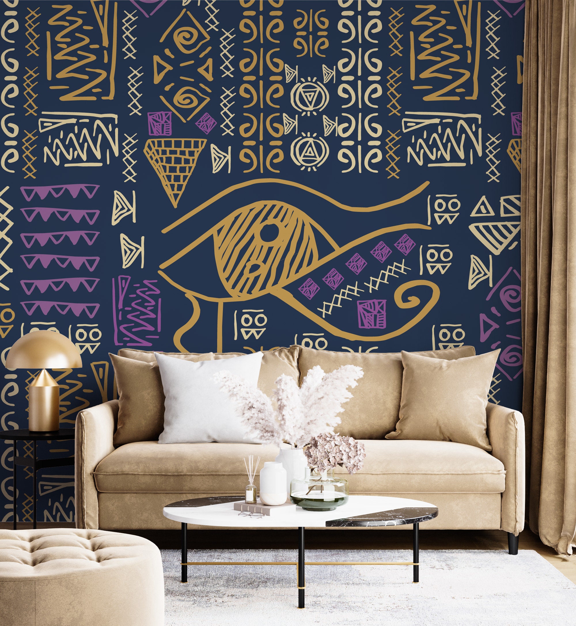 Eye of Horus Wallpaper Egypt Ra Hieroglyph Wall Mural Hand - Etsy