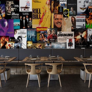 Movie Poster Collage Wallpaper - Peel and Stick Wall Mural - Etsy