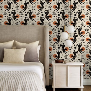Boho Leopard Wallpaper - Boho Wall Mural for Living Room - Beige Wall ...