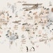 Beige World Map Wallpaper for Kids Room, Pastel Color Continents ...