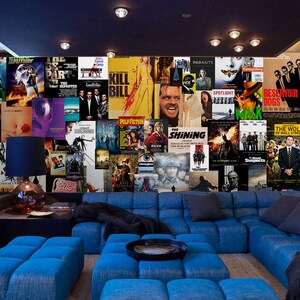 Movie Poster Collage Wallpaper - Peel and Stick Wall Mural - Etsy