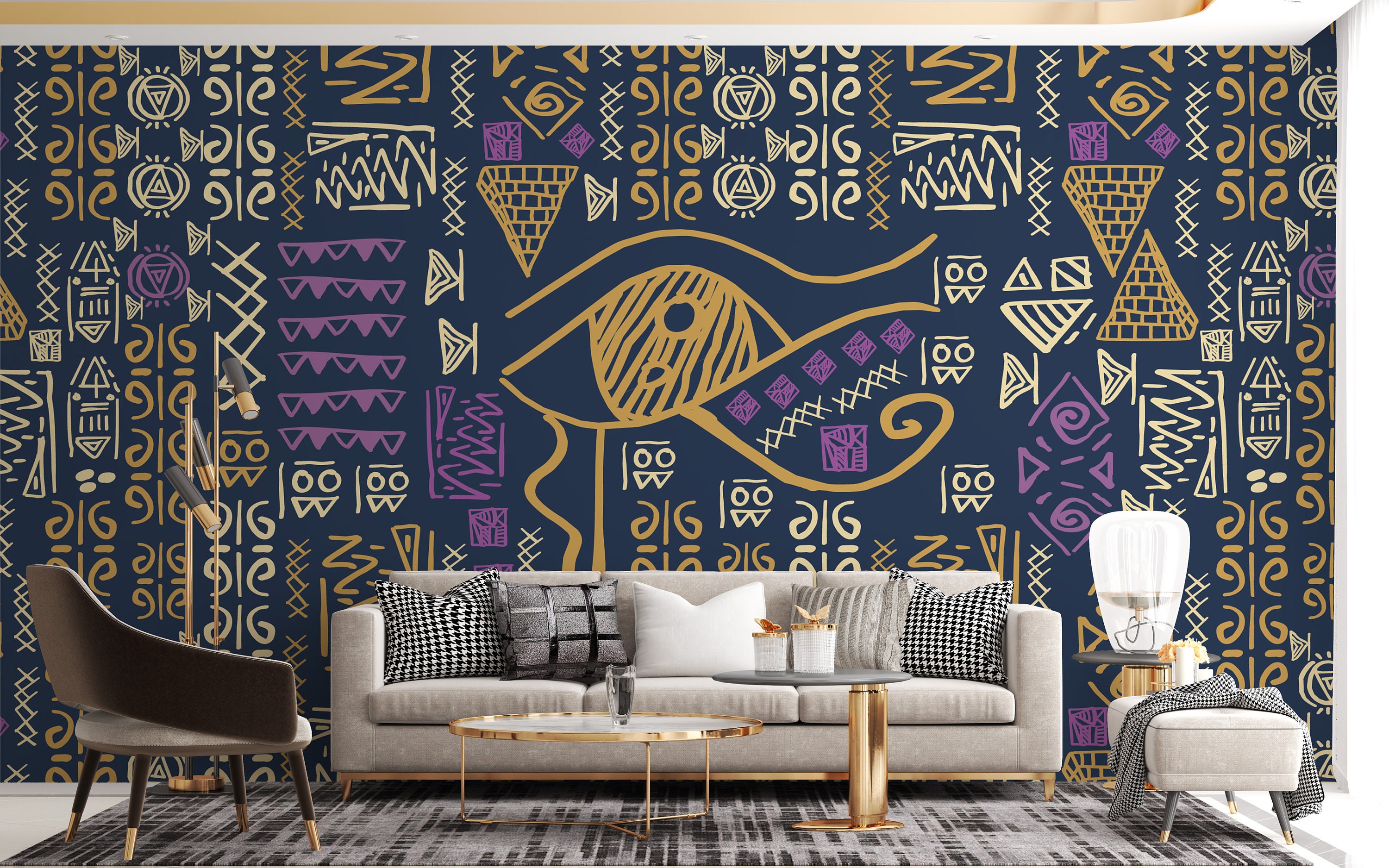 Eye of Horus Wallpaper Egypt Ra Hieroglyph Wall Mural Hand - Etsy