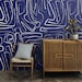 Navy Blue Minimalist Wallpaper Blue Graffiti Wall Art Modern Abstract ...