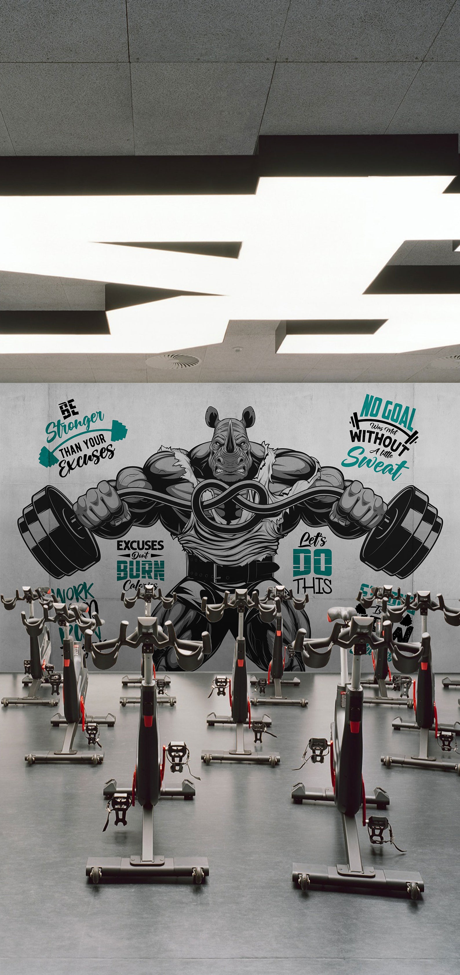 Gym Center Graffiti Wallpaper, Body Building Wall Mural, Fitness Center ...