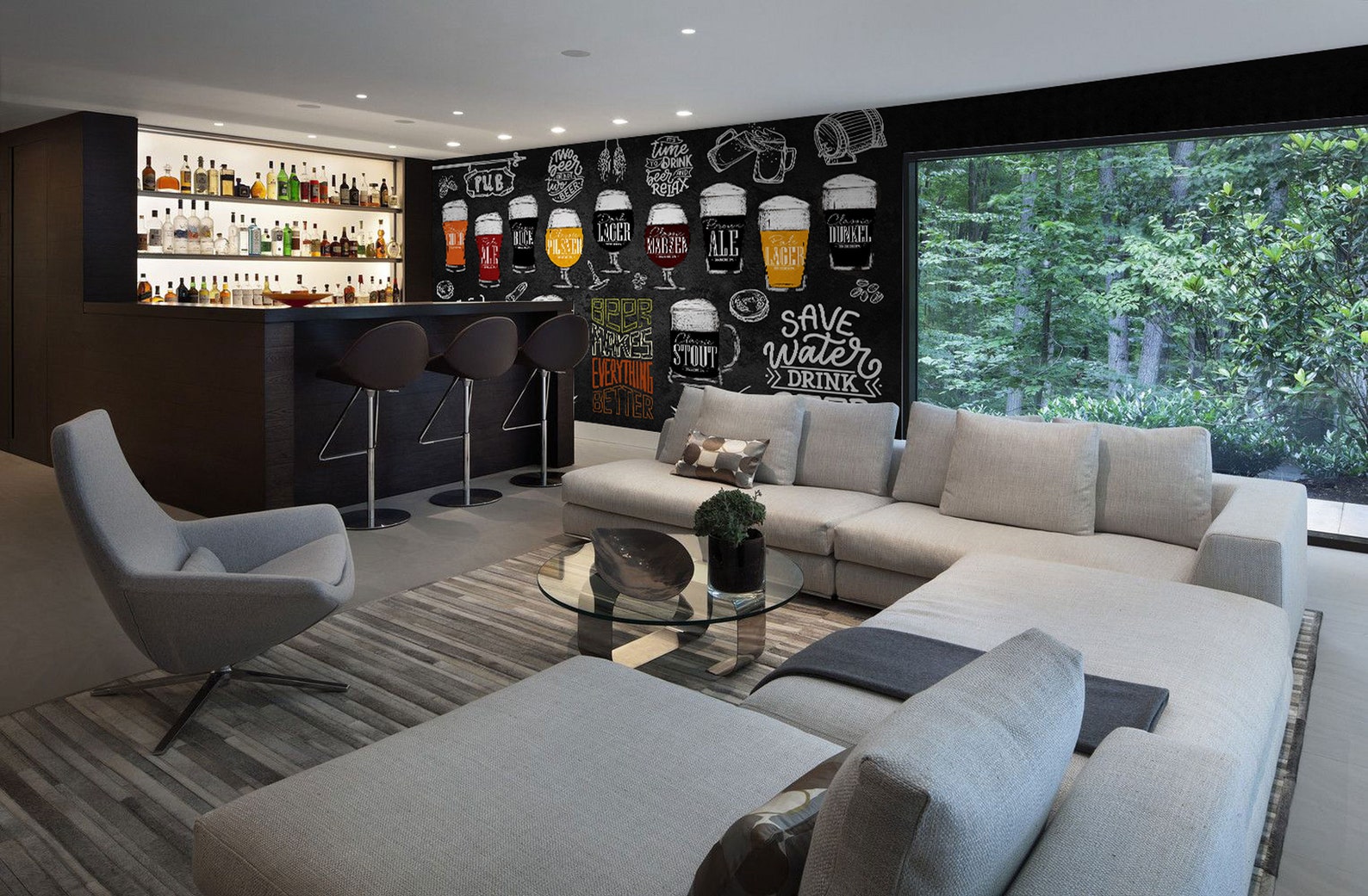 Draft Beer Wallpaper: Pub Style Blackboard Wall Mural - Etsy