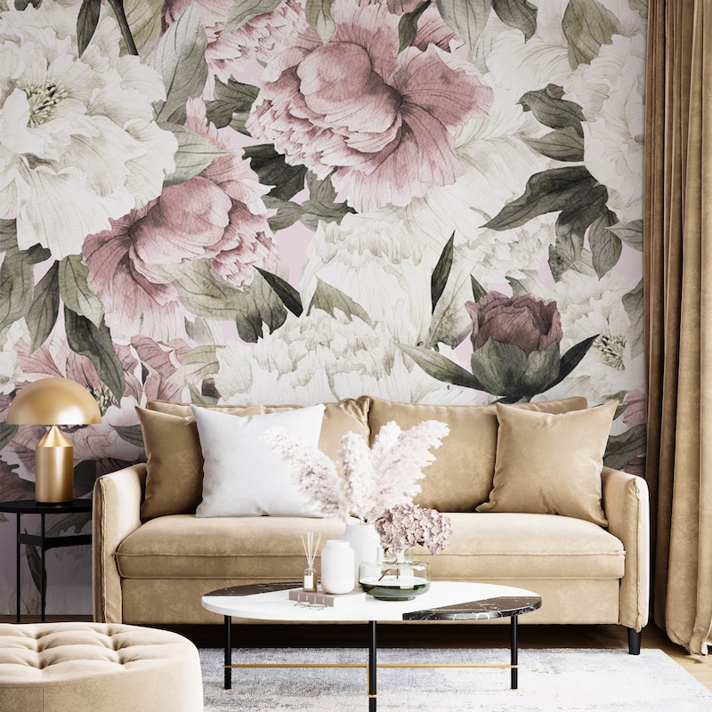 Pastel Floral Wallpaper - Etsy