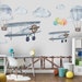 Pastel Color Aircraft Kids Room Wallpaper Plane and Air - Etsy