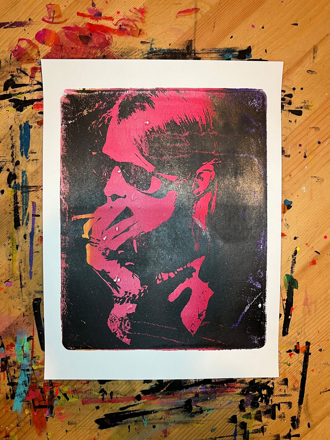 Wes Eisold American Nightmare Cold Cave Gel Print Monoprint - Etsy