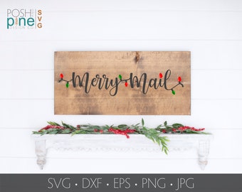 Merry Mail Svg - Etsy