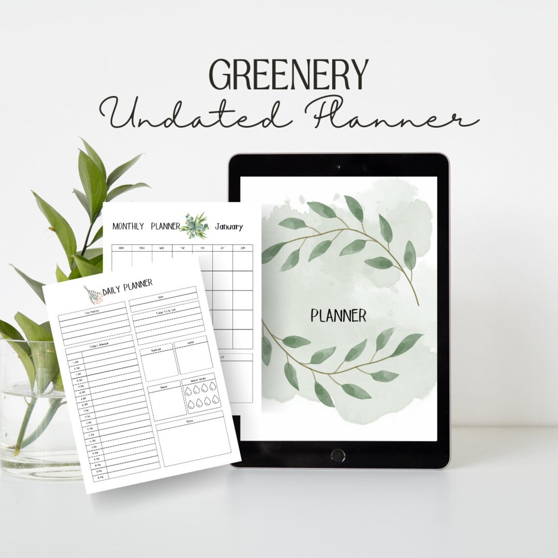 Greenery Planner - Etsy