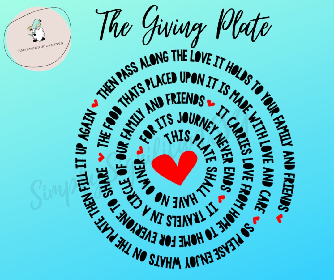 The Giving Plate SVG Give Thanks SVG Sharing Plate SVG - Etsy
