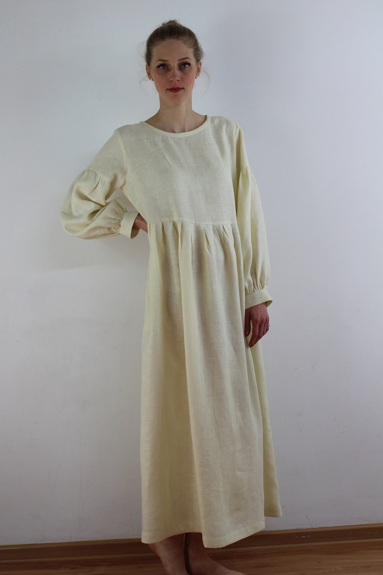 Made to Order Pure Linen Maxi Dress for Women/ Linen Dress/ Linen Women ...
