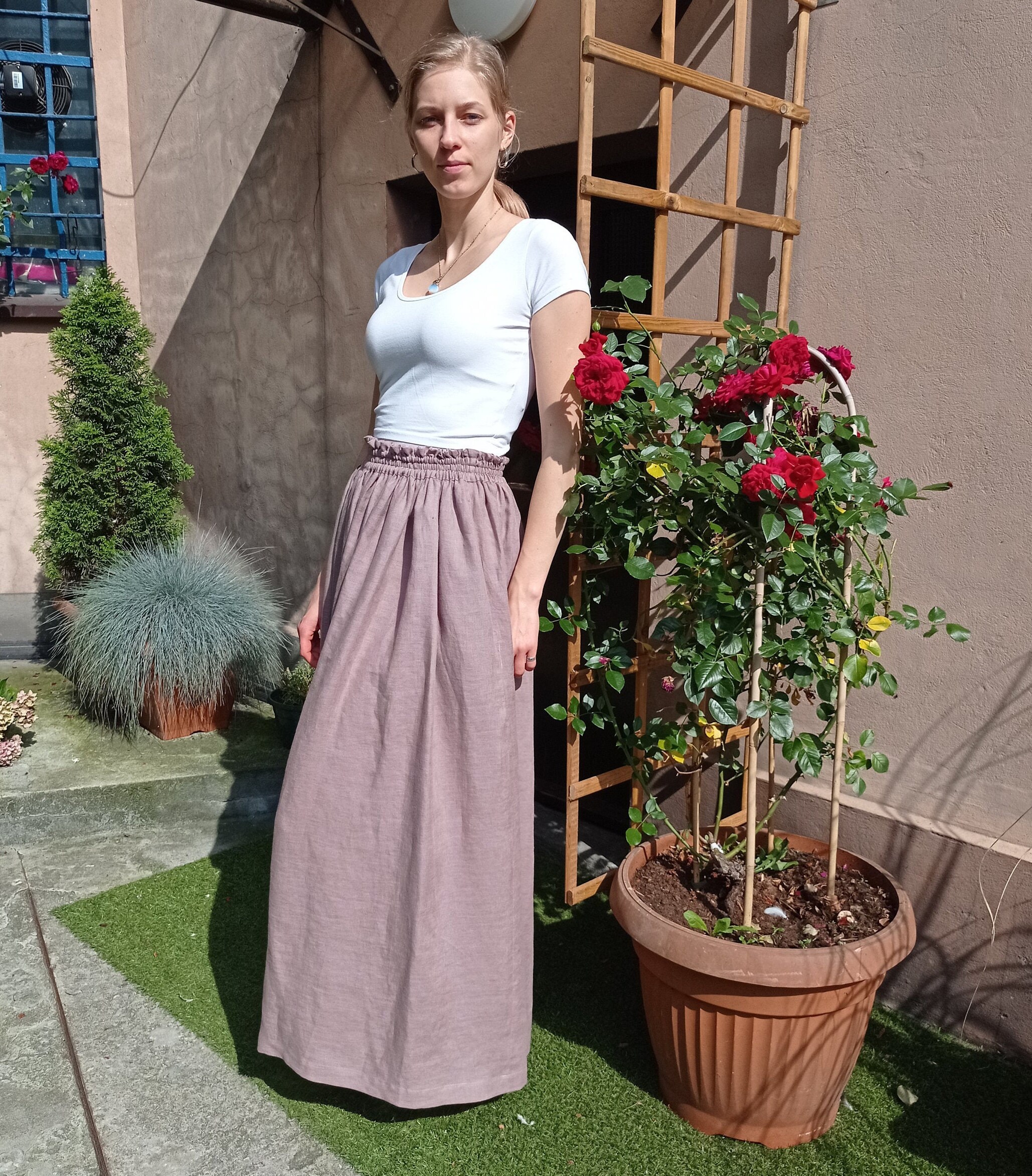 Made to Order Linen Long Skirt/ Maxi Skirt/ Summer Linen Skirt/ Modern ...