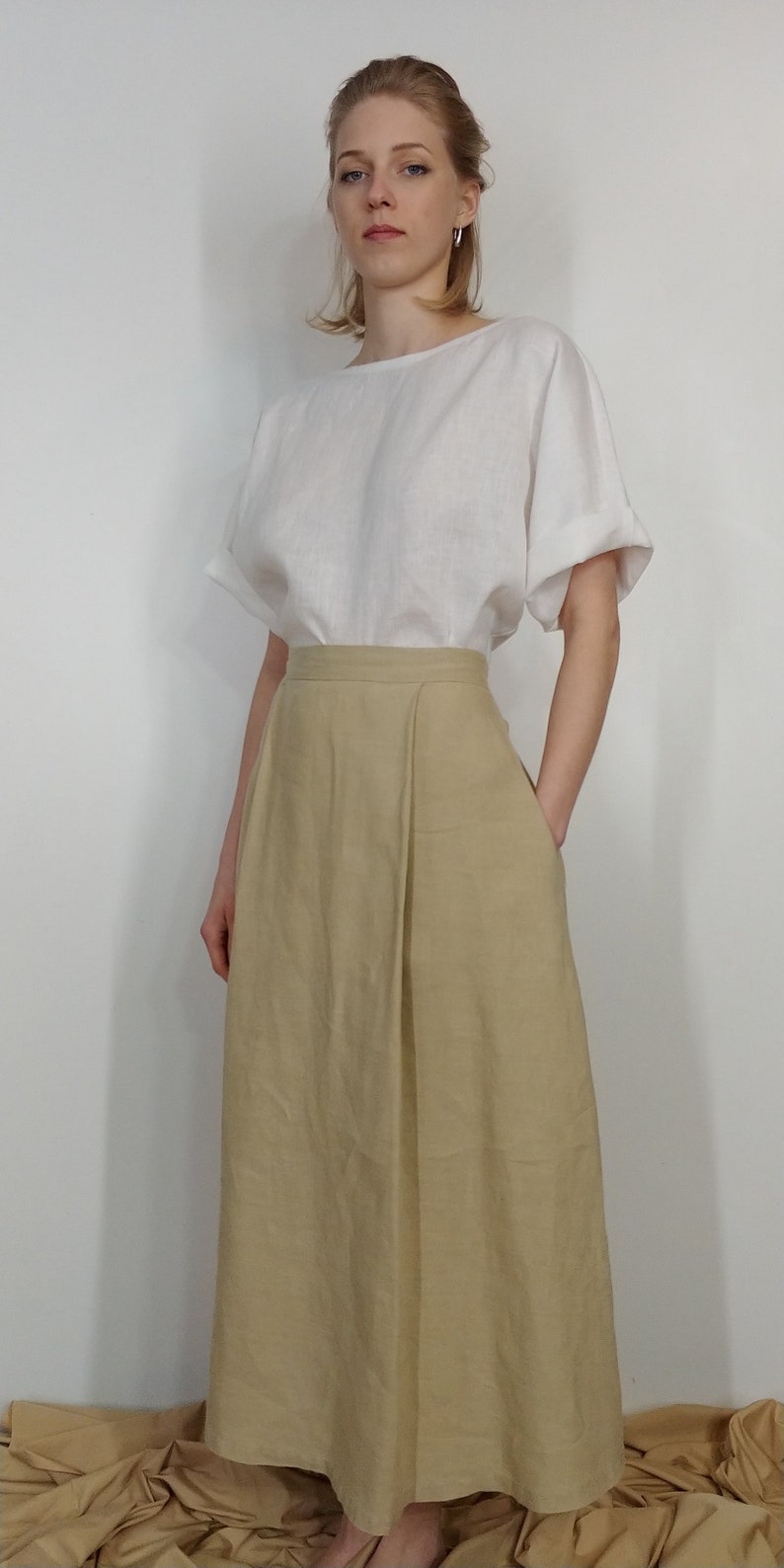 Made to Order Linen Long Skirt/ Maxi Skirt/ Summer Linen Skirt/ Boho ...