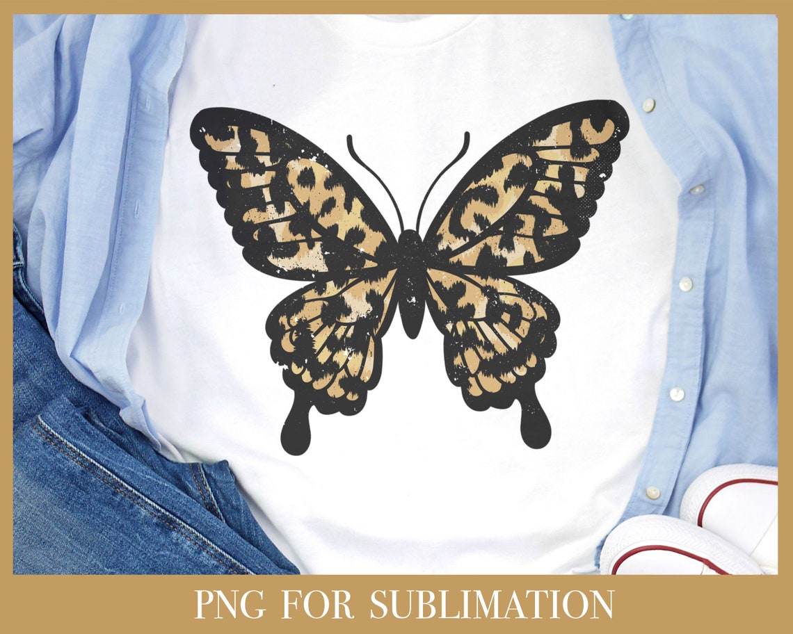 Leopard Monarch Butterfly PNG. Butterfly Sublimation Designs | Etsy