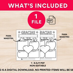 SPANISH Teacher Appreciation Printable End of Year Appreciation Gift ...