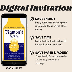 Beer Birthday Party Invite, Corona Beer Birthday Party Invitation ...