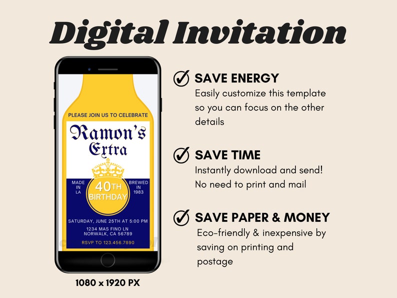 Beer Birthday Party Invite, Corona Beer Birthday Party Invitation ...