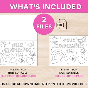 Printable Coloring Birthday Card, Digital Download Coloring Card ...