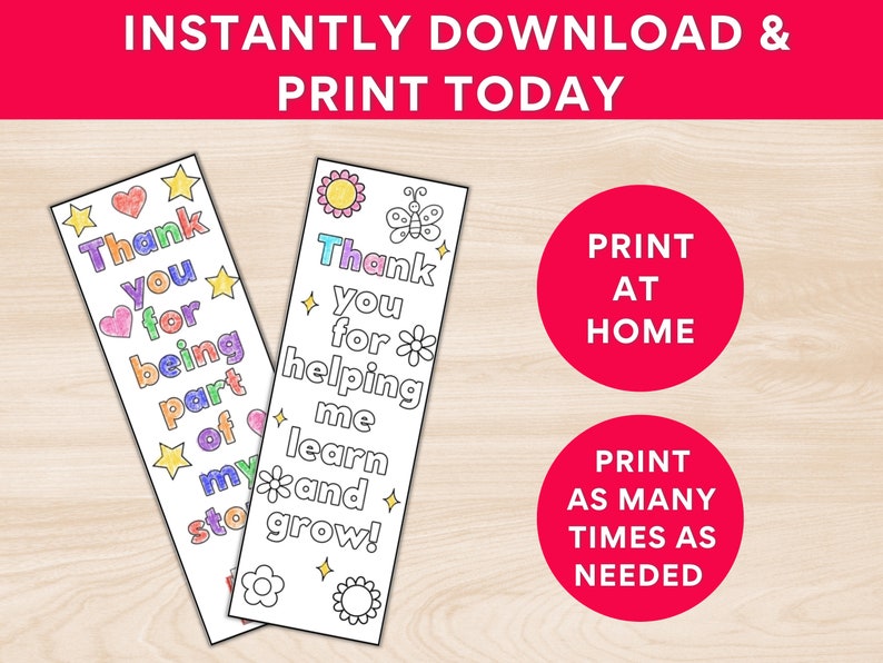 Printable Teacher Appreciation Gift, Teacher Thank You, End of the Year ...