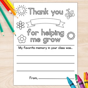 Teacher Appreciation Coloring Page Printable, Teacher Thank You Card ...
