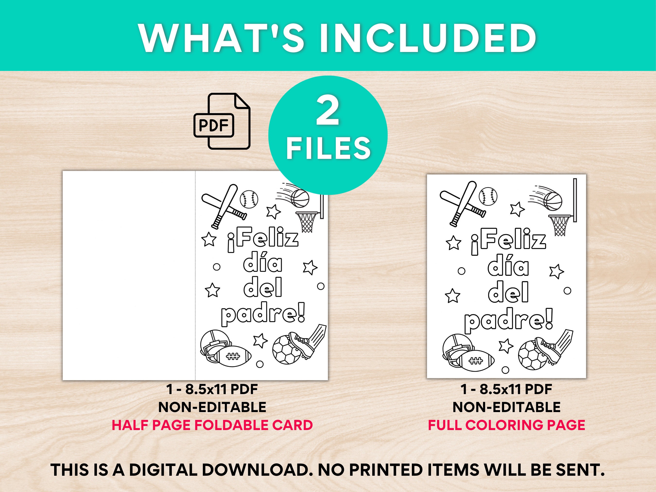 PRINTABLE Spanish Fathers Day Card, Feliz Dia Del Padre, Dia De Los ...