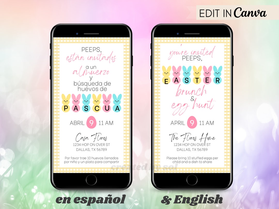 Easter Egg Hunt Invitation, Easter Brunch, Spanish Easter Invite ...