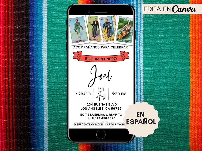 Loteria Invitación Fiesta De Cumpleaños De Lotería Spanish - Etsy
