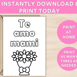 Printable Mother's Day Coloring Card, Colorable Birthday Card, Coloring ...