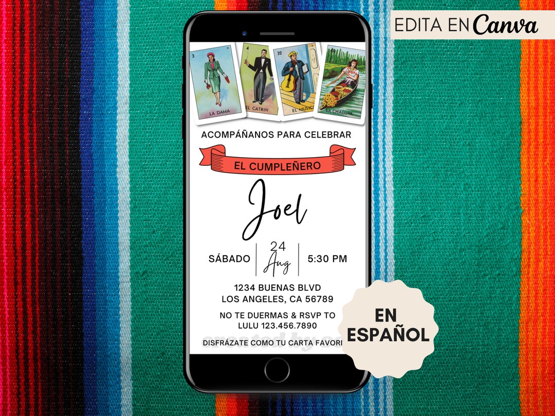 Loteria Invitación, Fiesta De Cumpleaños De Lotería, Spanish Loteria ...