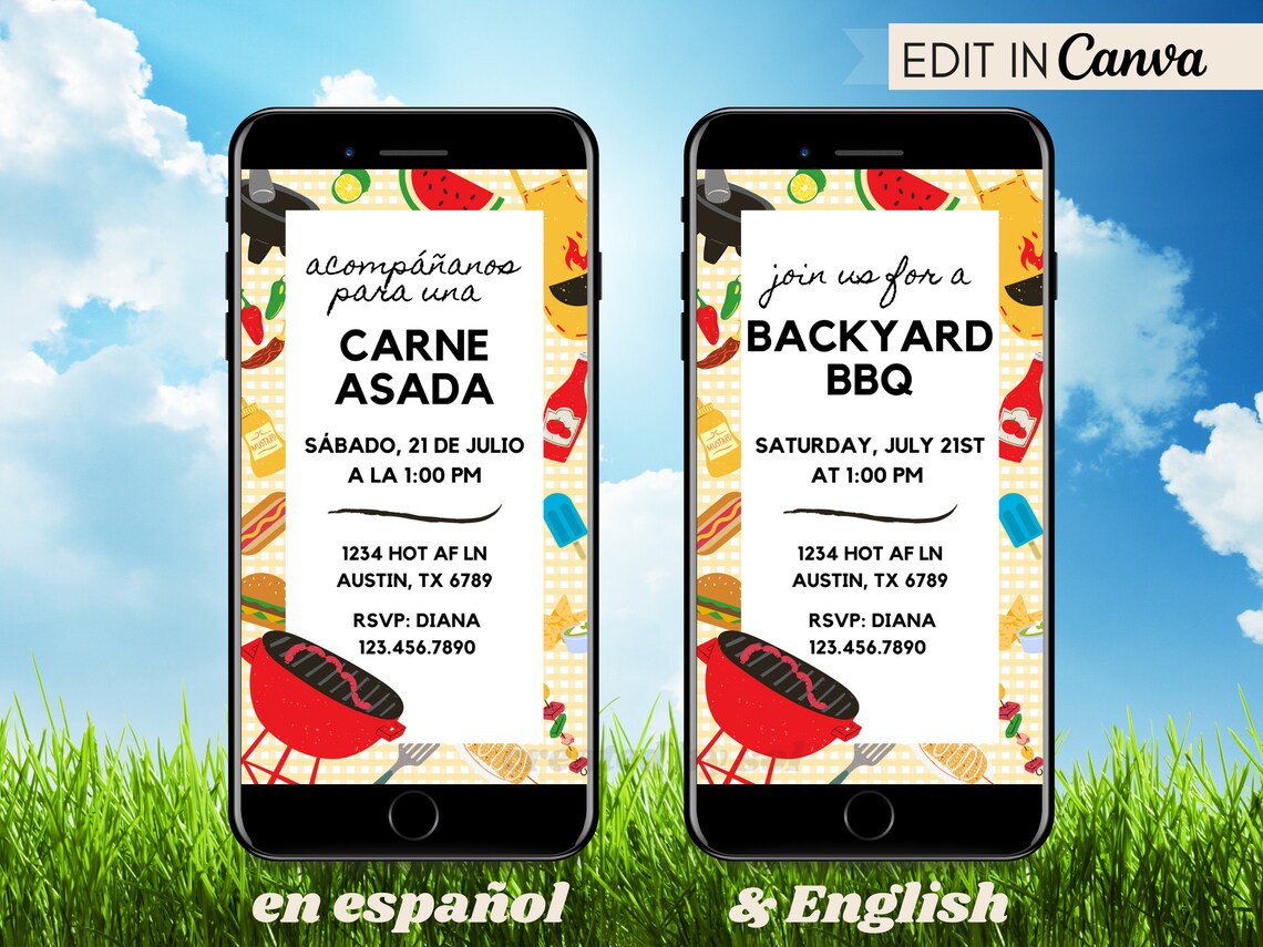 BBQ Party Invitation Carne Asada Cookout Summer Party - Etsy