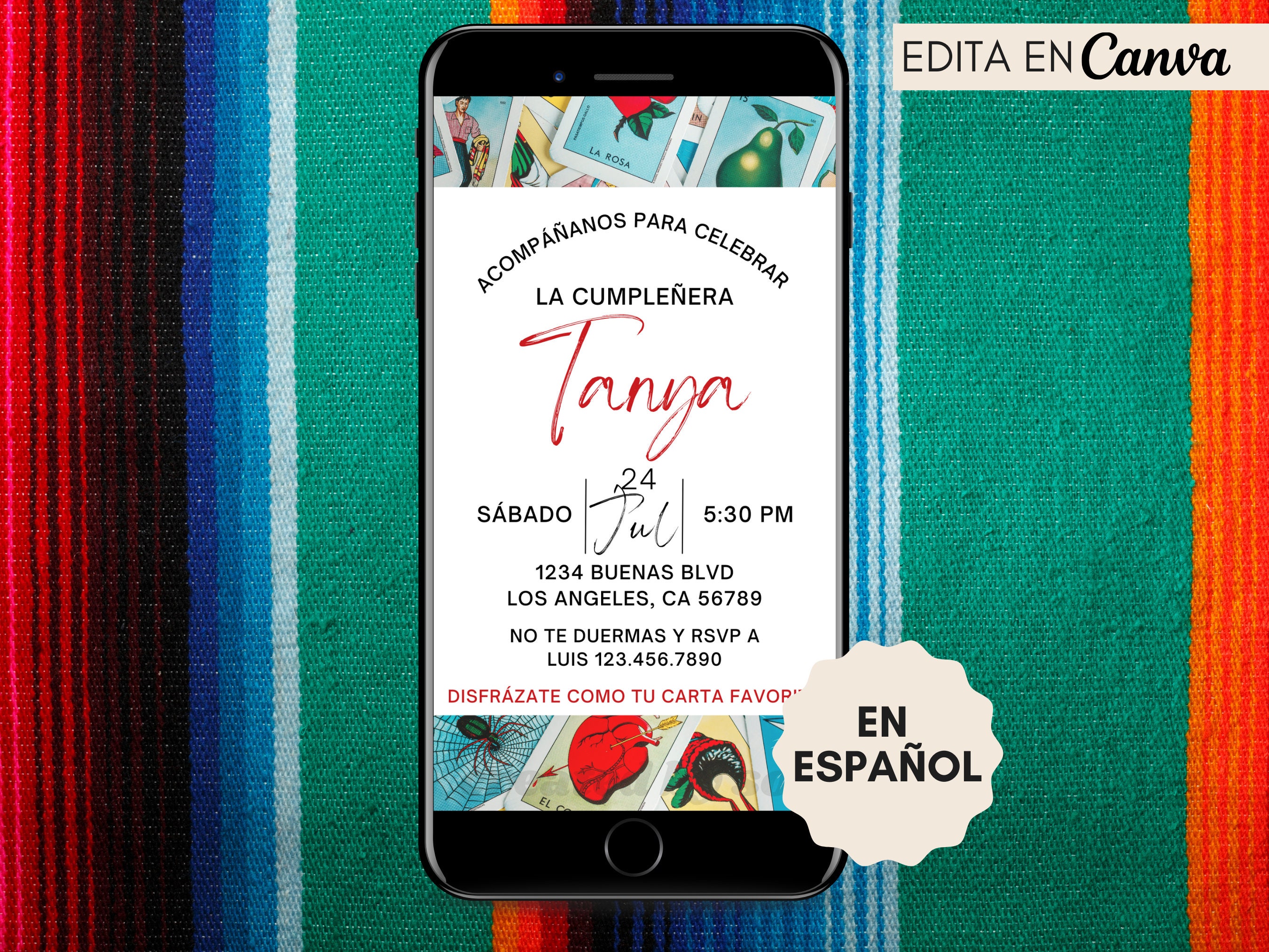 Loteria Invitación, Invitación De Fiesta De Cumpleaños De Lotería ...