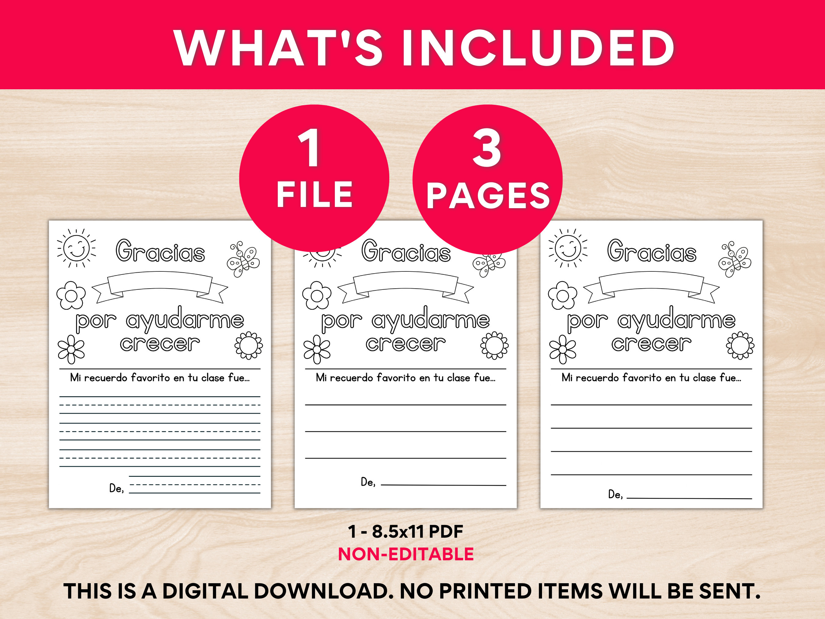 SPANISH Teacher Appreciation Coloring Page Printable, Teacher Thank You ...