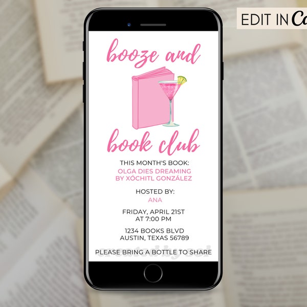Book Club Meeting Invitation - Etsy