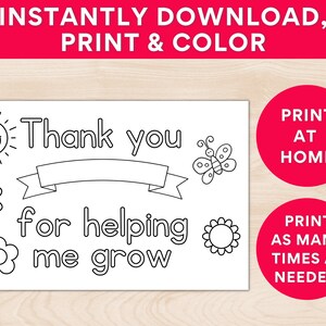 Printable Teacher Appreciation Gift, Teacher Thank You, End of the Year ...