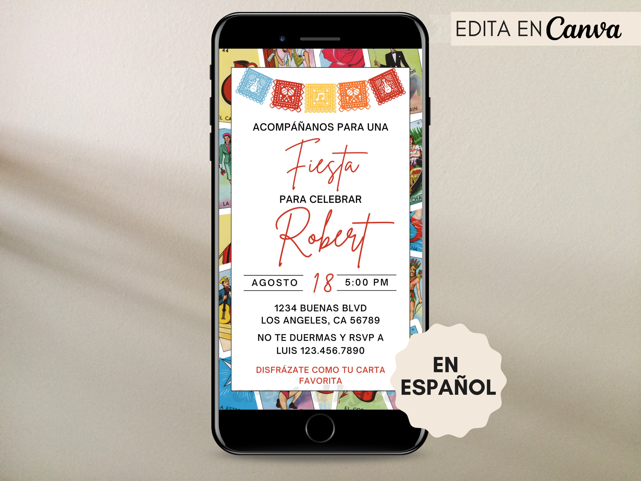 Loteria Invitación, Fiesta De Cumpleaños De Lotería, Spanish Loteria ...